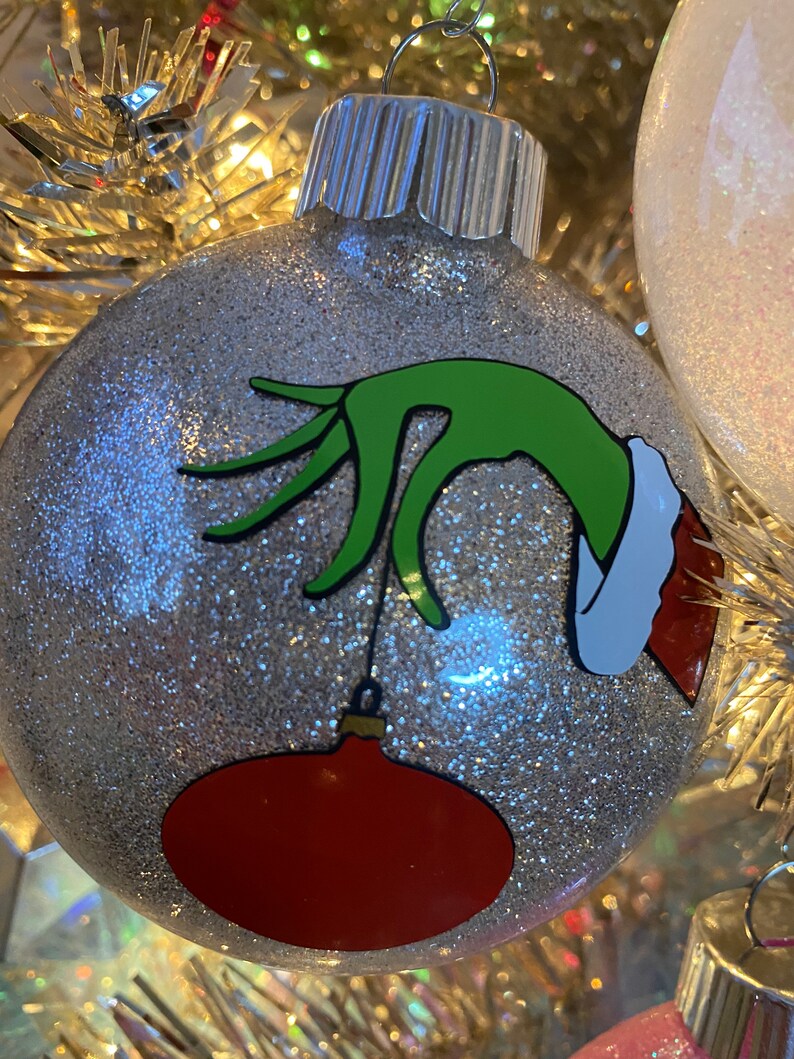 Custom Grinch Inspired Christmas Ornament Set | Etsy