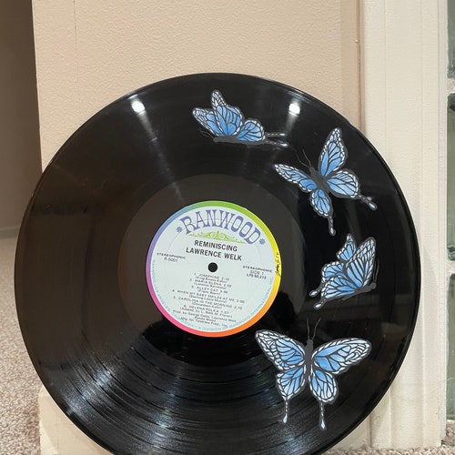 Floating Bubbles // Custom Hand Painted Vinyl Record | Etsy