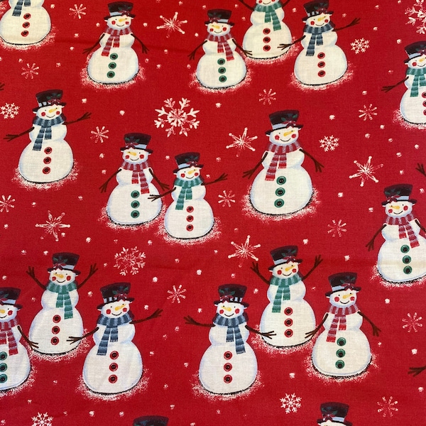 Snowman Fabric - Etsy