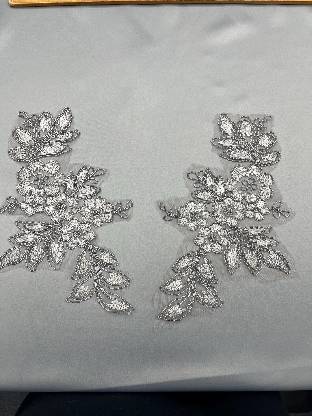 Silver Gray Lace Appliqués - Etsy