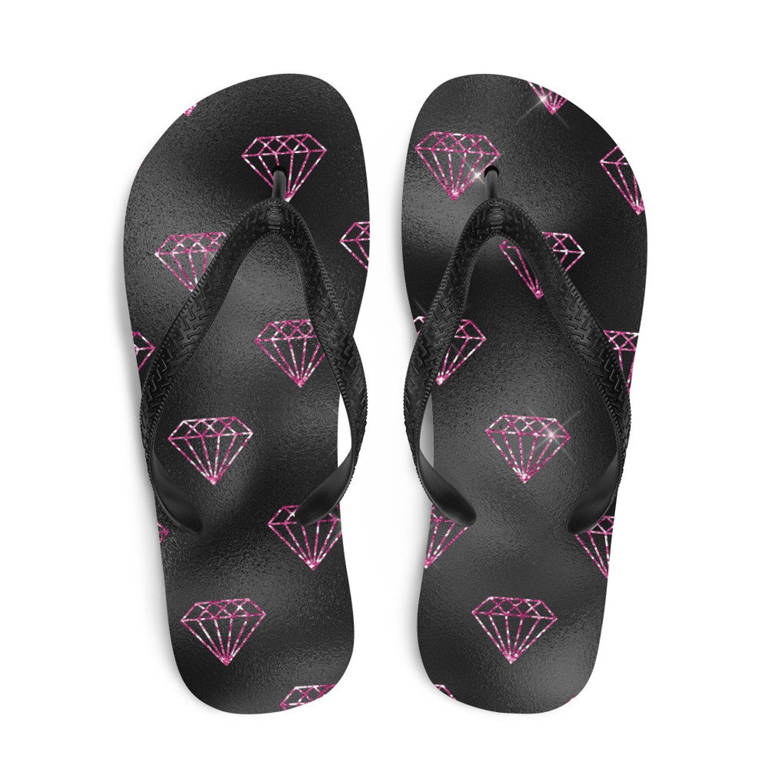 Hot Pink Diamonds Flip-flops - Etsy