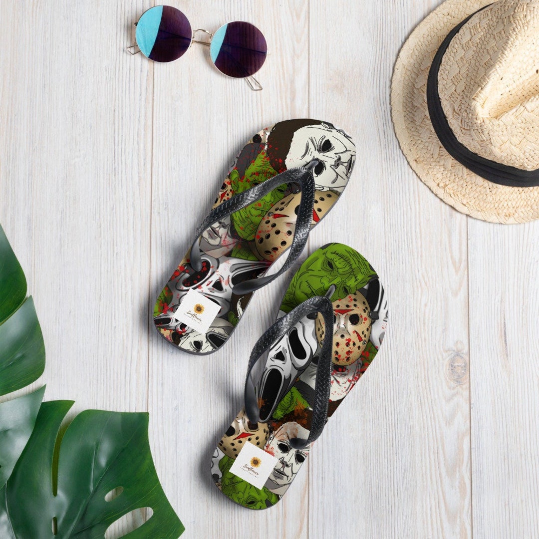 Horror Movie Flip-flops - Etsy