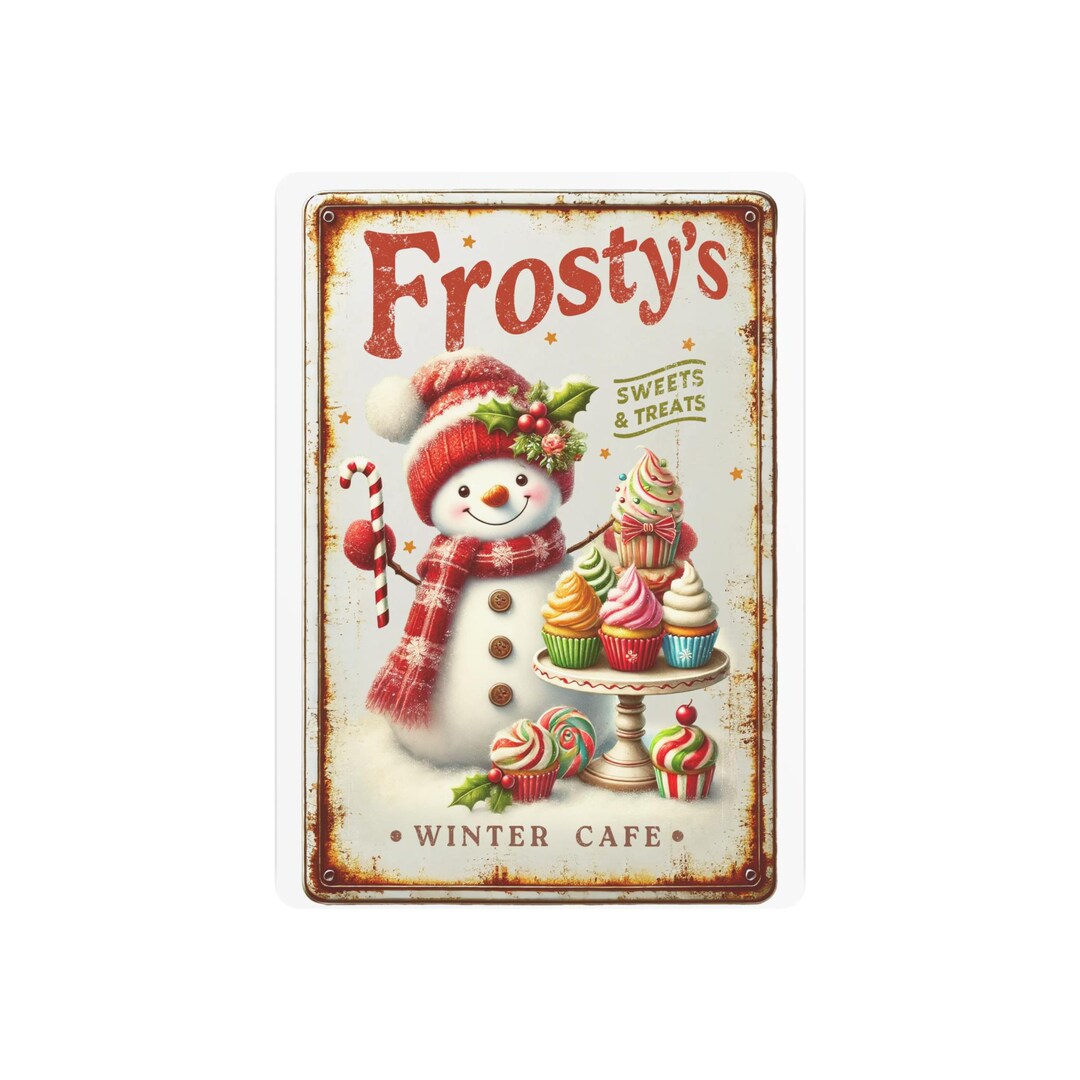 Frosty Snowman Metal Sign: Vintage Christmas Decor - Etsy
