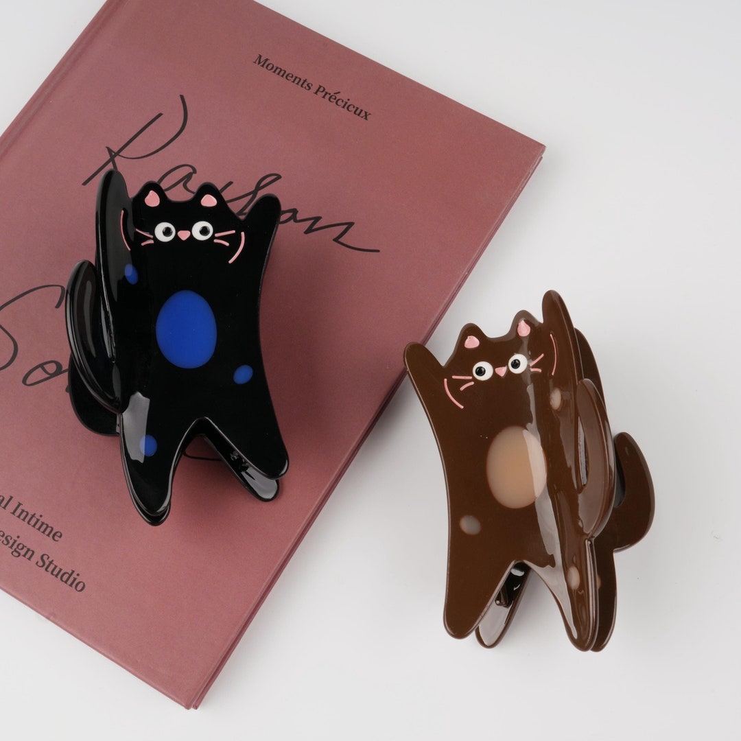 Cute Cat Acetate Claw Clip,creative Kawaii Animal Hair Claw,hair ...
