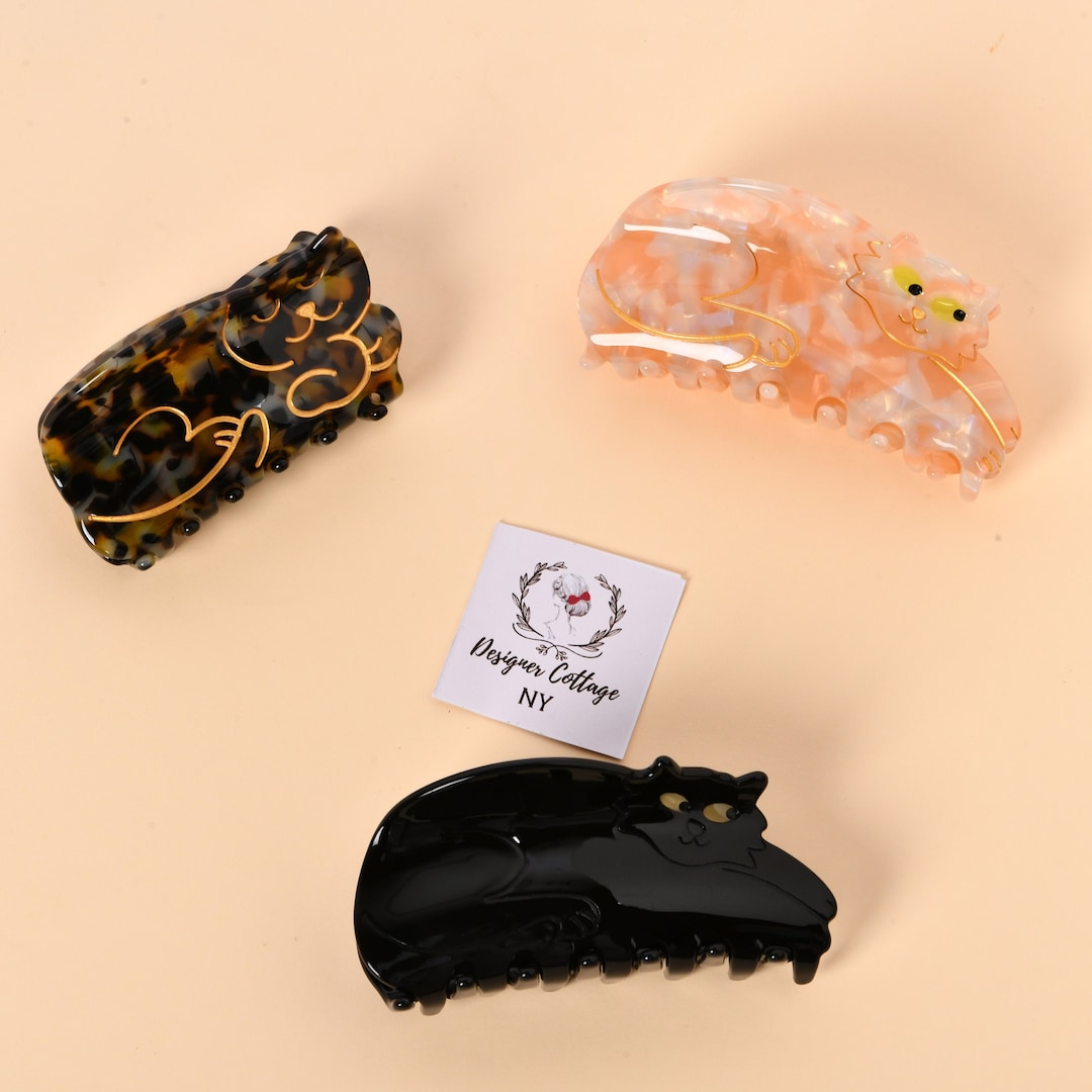 Adorable Cat Hair Claw, Acetate Hair Claw,animal Cat Hair Claw,unique ...