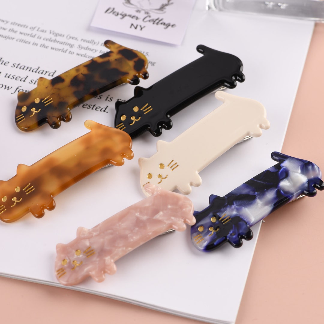 Adorable Cat Hair Clip,acrylic Hair Clip,alligator Clip,hair Barrette ...