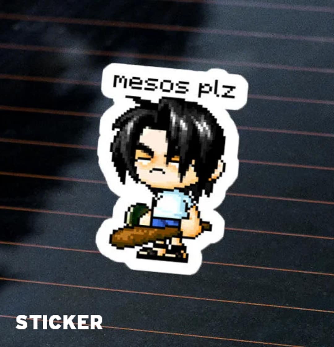 Mesos PLZ Maplestory Sticker: Nostalgic Anime Gamer Car Decal - Etsy