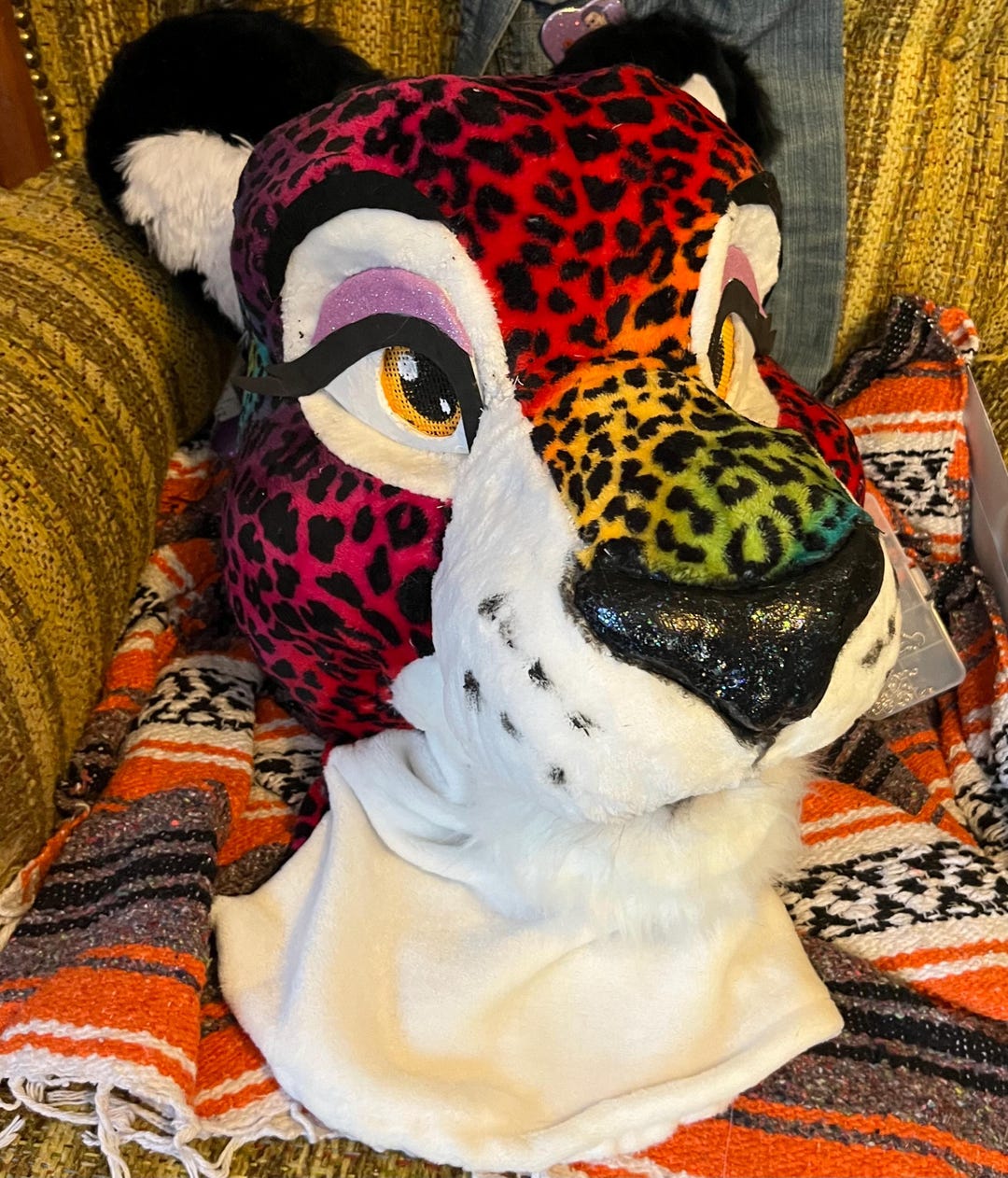 Rainbow Leopard Premade Fursuit Head - Etsy