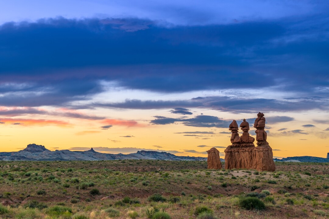 The Three Sisters at Sunset in Goblin Valley State Park Instant Digital ...