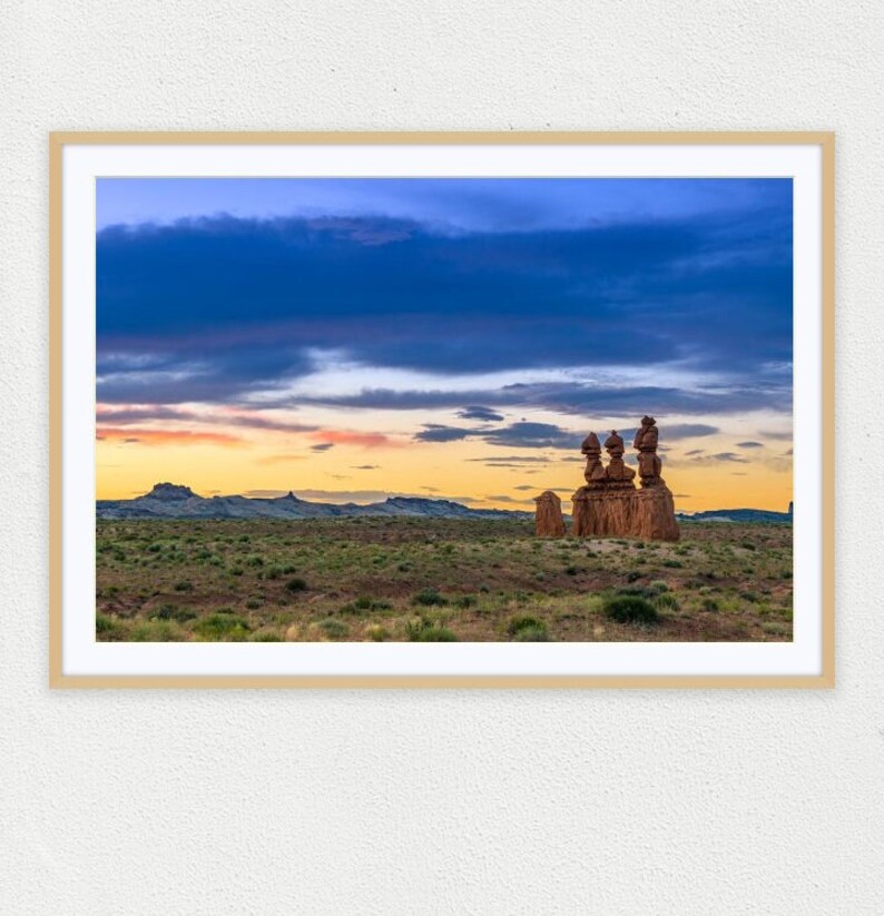 The Three Sisters at Sunset in Goblin Valley State Park Instant Digital ...