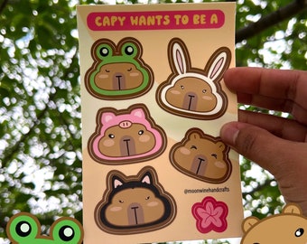 Capy Birthday, Capybara Sticker, Capybara Gift, Cute Capybara, Kiss-cut ...