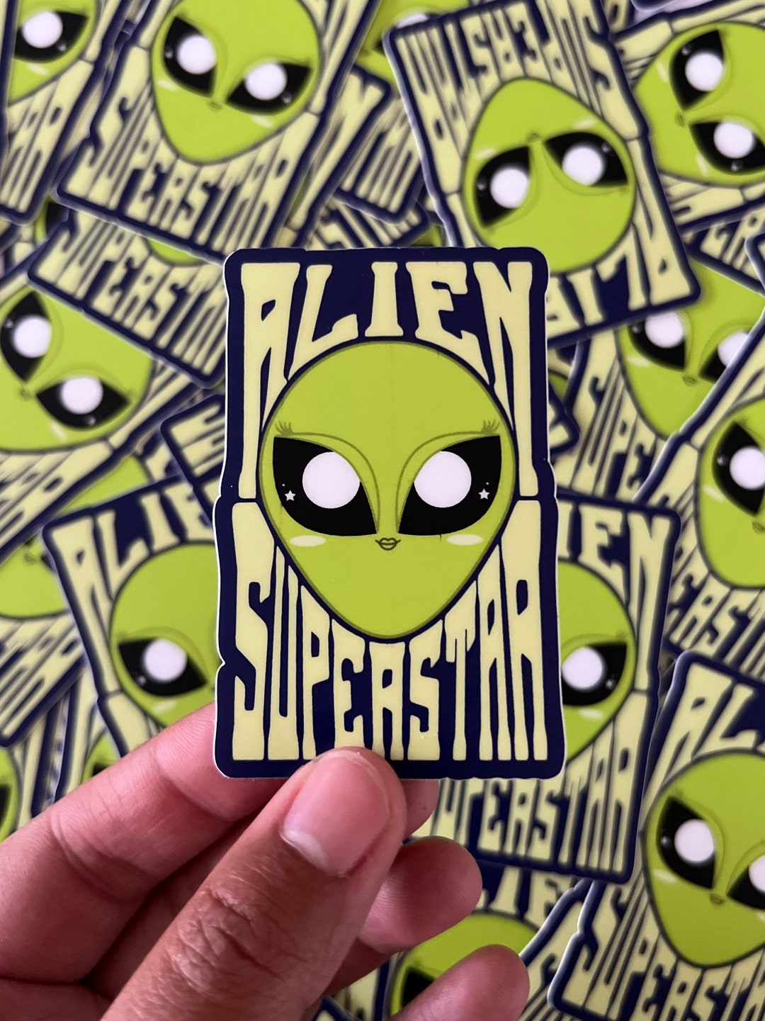 Alien Superstar Sticker Decal Water Bottle Sticker Yeti - Etsy
