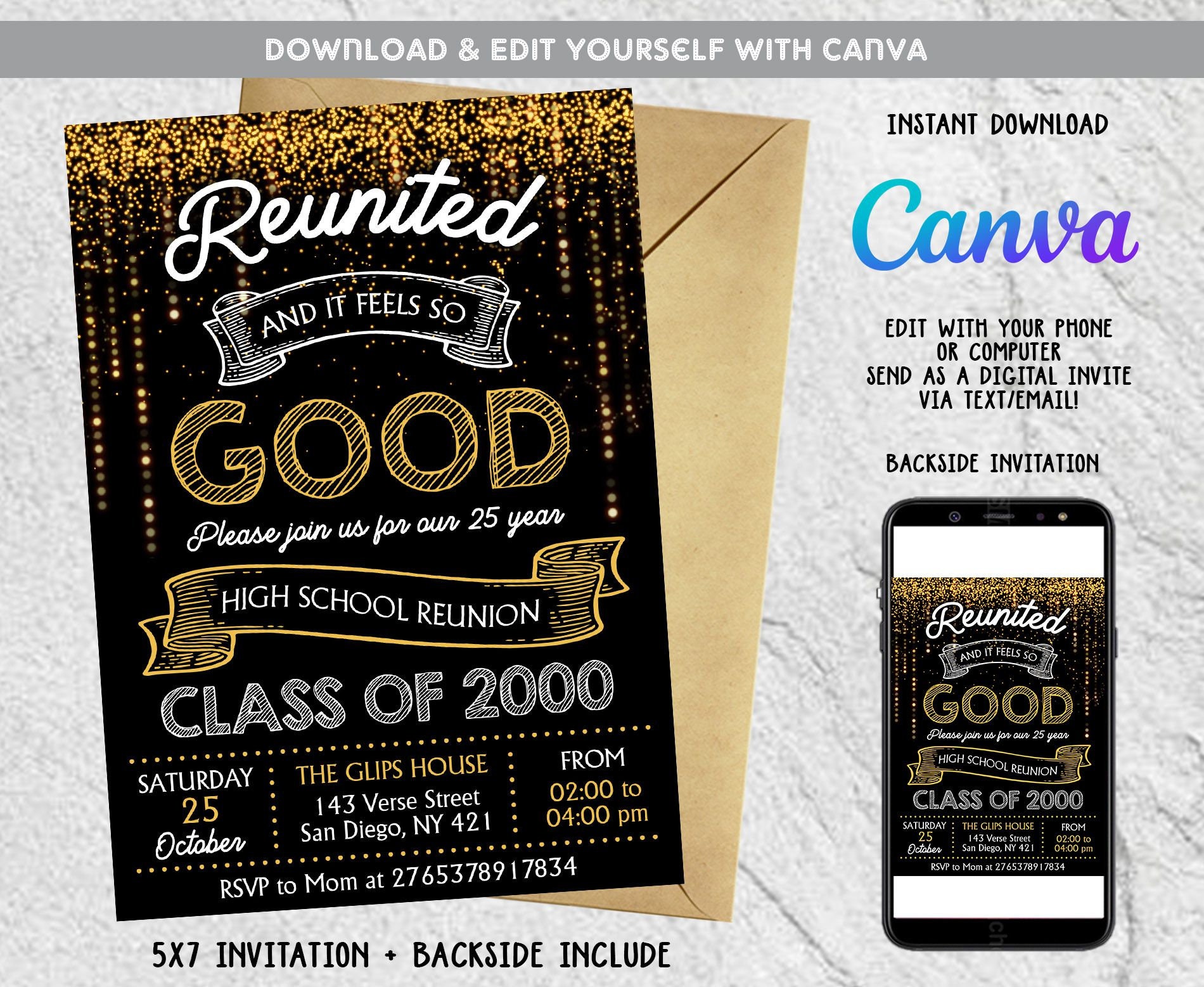 High School Reunion Invitation College Reunion Invitation, High School ...