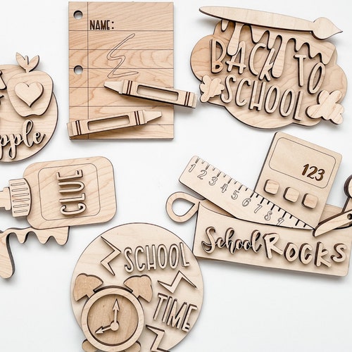 Unfinished Back to School DIY Tiered Tray Decor Kit Tier - Etsy