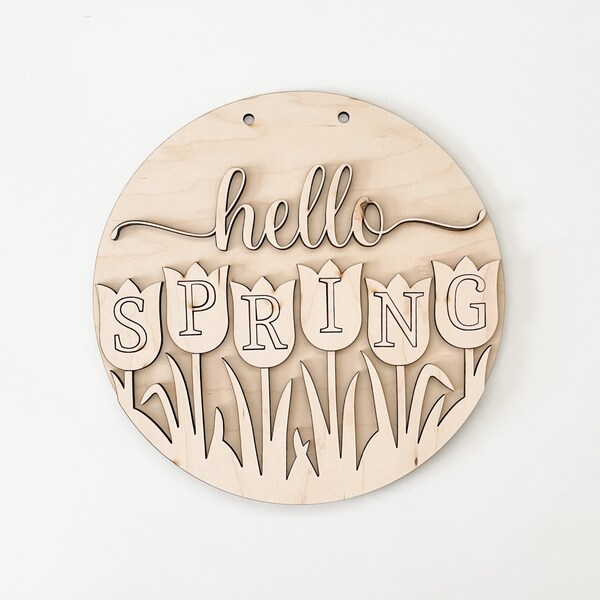 Hello Spring Door Hanger - Etsy