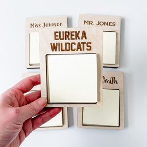 Engraved Sticky Note Holder, Personalized Wood Teacher Employee ...