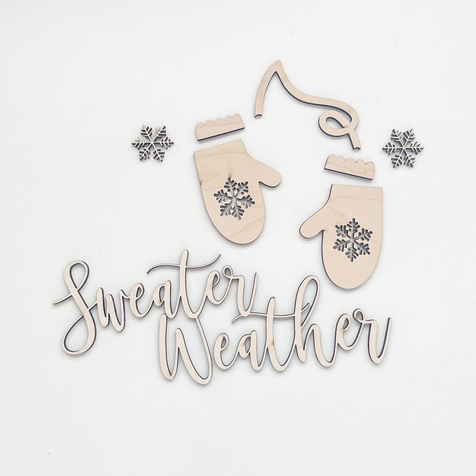 Sweater Weather Mitten Door Hanger Snow Unfinished DIY Wood - Etsy