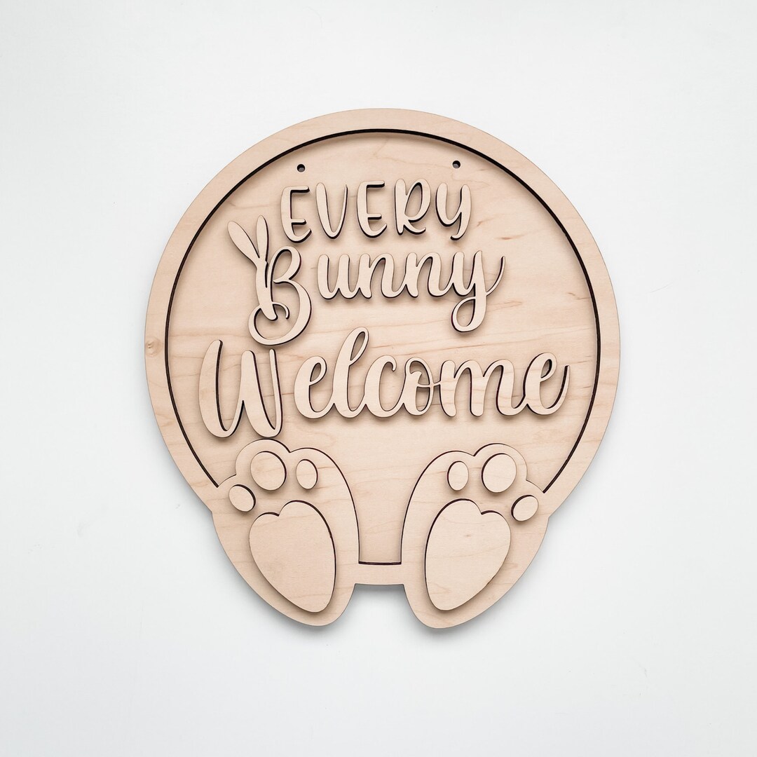 Easter Door Hanger, Easter Bunny Unfinished DIY Wood Kit, Blanks to ...