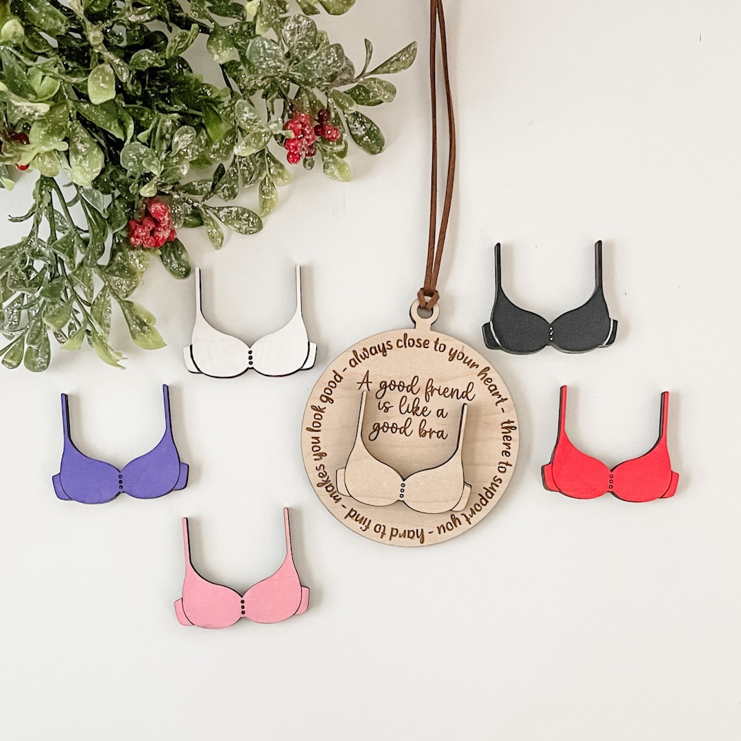 Best Friend Bra Wood Ornament, Funny Friend Christmas Ornament ...