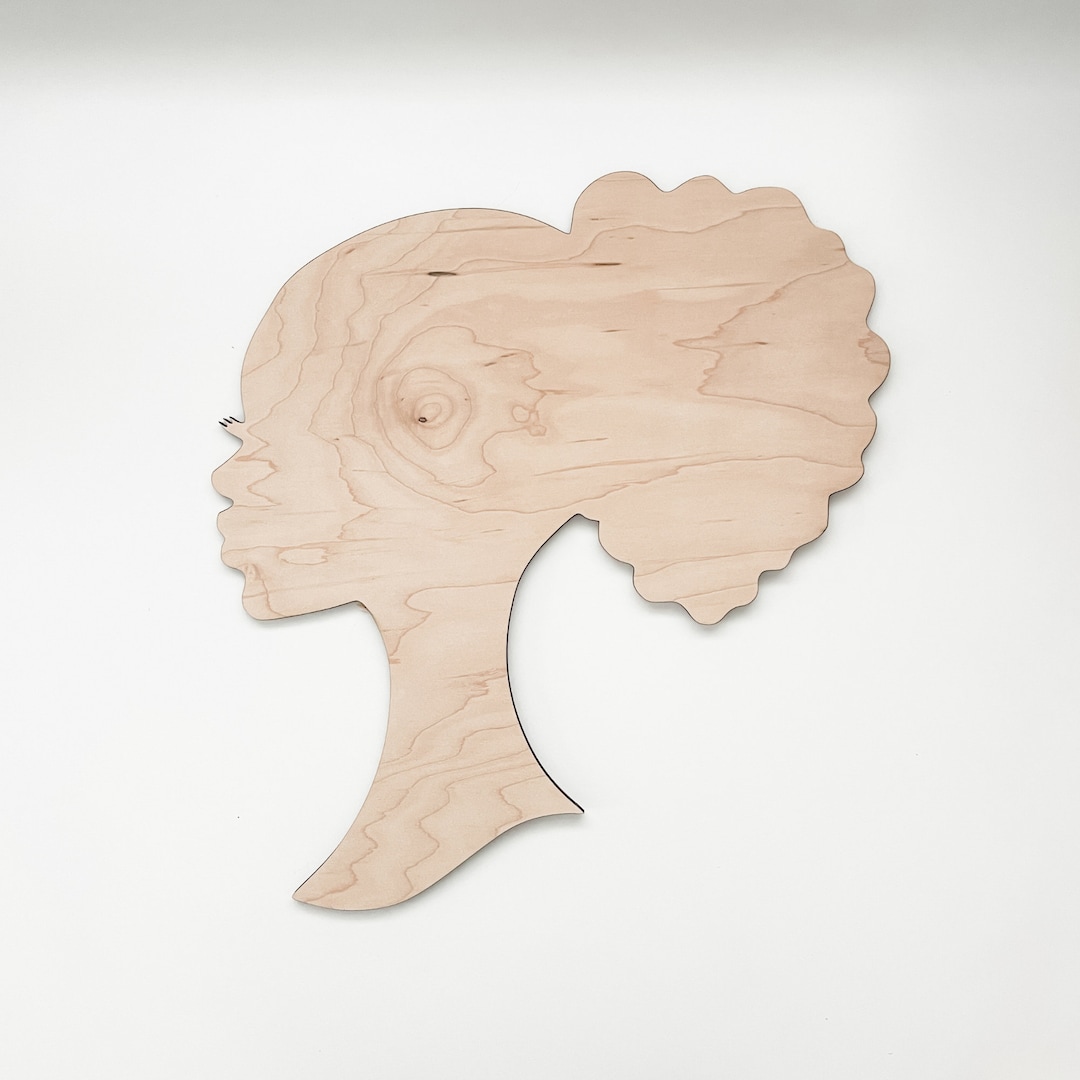 Barbie Inspired Silhouette Head DIY Wood Blanks to Decorate, Unfinished ...