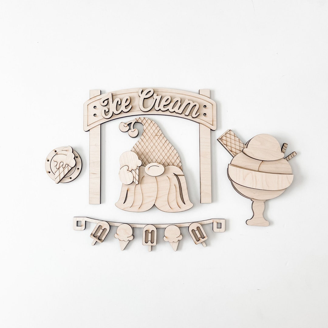 Ice Cream Inserts for Vintage Truck & Market Cart, Unfinished DIY Wood ...