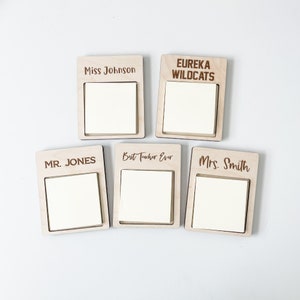 Engraved Sticky Note Holder, Personalized Wood Teacher Employee ...