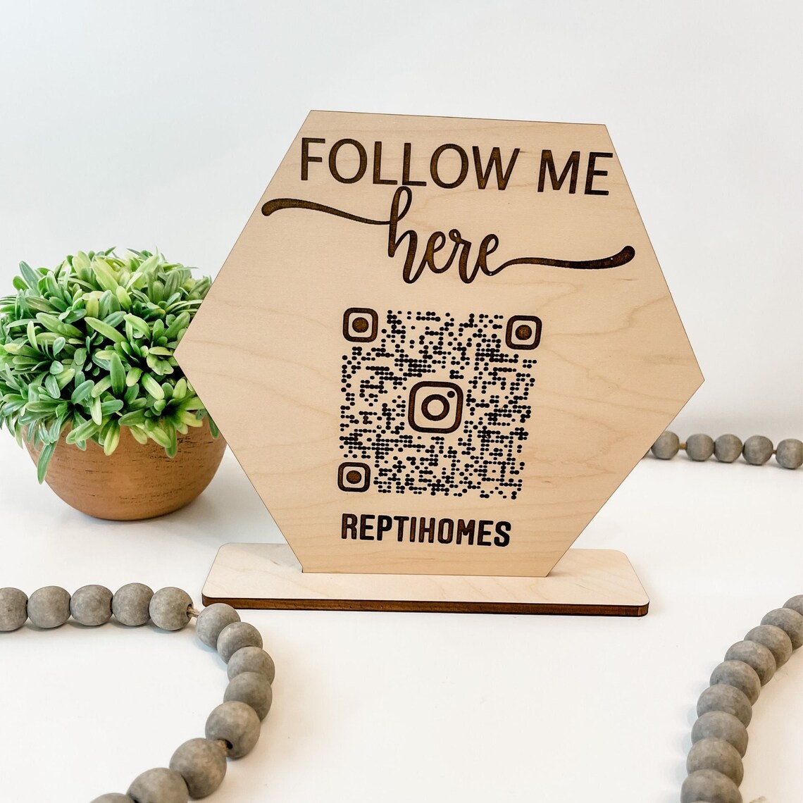 Follow Me Here QR Code Sign Social Media Sign for Craft Fair - Etsy