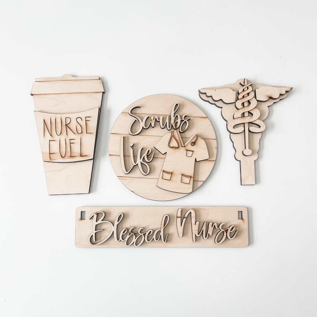 Blessed Nurse DIY Wood Wagon or Crate Inserts, Unfinished Wood Blank ...