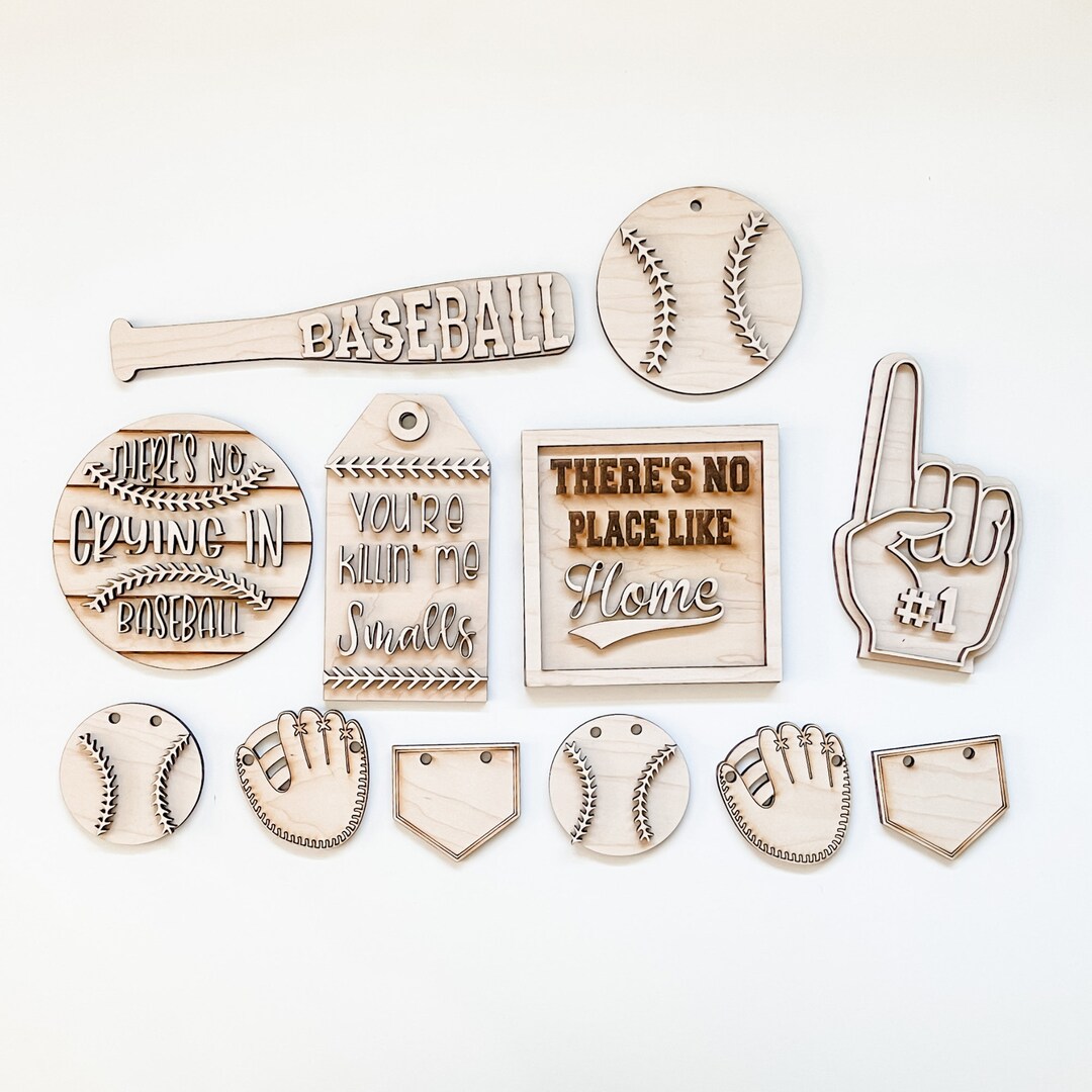 Baseball Tiered Tray Bundle DIY Baseball DIY Unfinished Wood - Etsy
