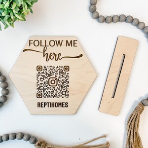 Follow Me Here QR Code Sign, Social Media Sign for Craft Fair or Vendor ...