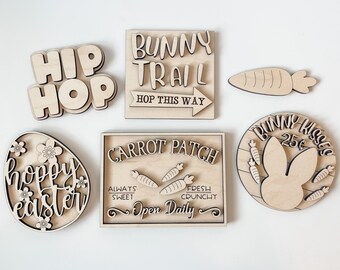 Spring Tiered Tray Unfinished DIY Wood Kit Blanks to Decorate | Etsy