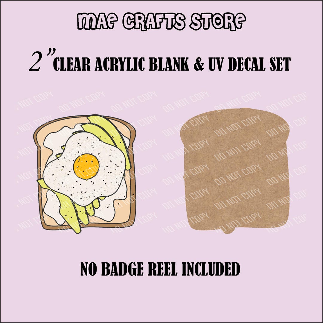 Bread Acrylic Blank and Uv Decal Set | Badge Reel Supply | Badge Reel ...