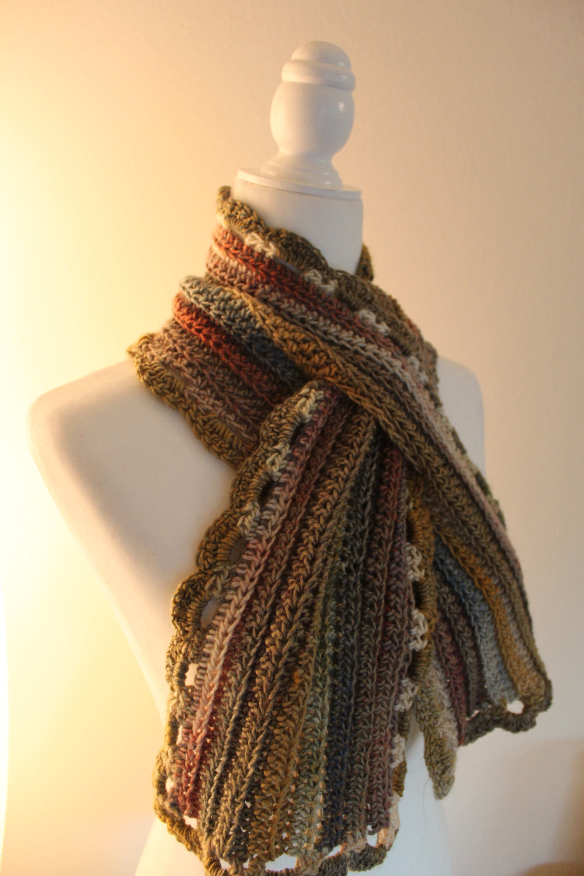 Beginner Crochet Scarf Pattern Keyhole Crochet Scarf - Etsy