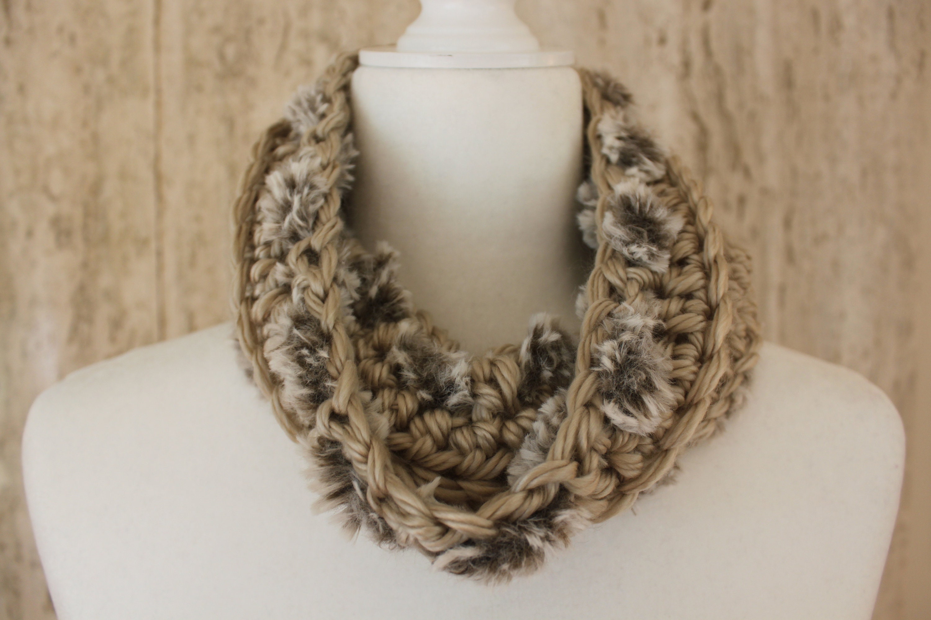 YUKI Crochet Cowl Pattern: Easy Faux Fur Design (PDF Pattern) - Etsy