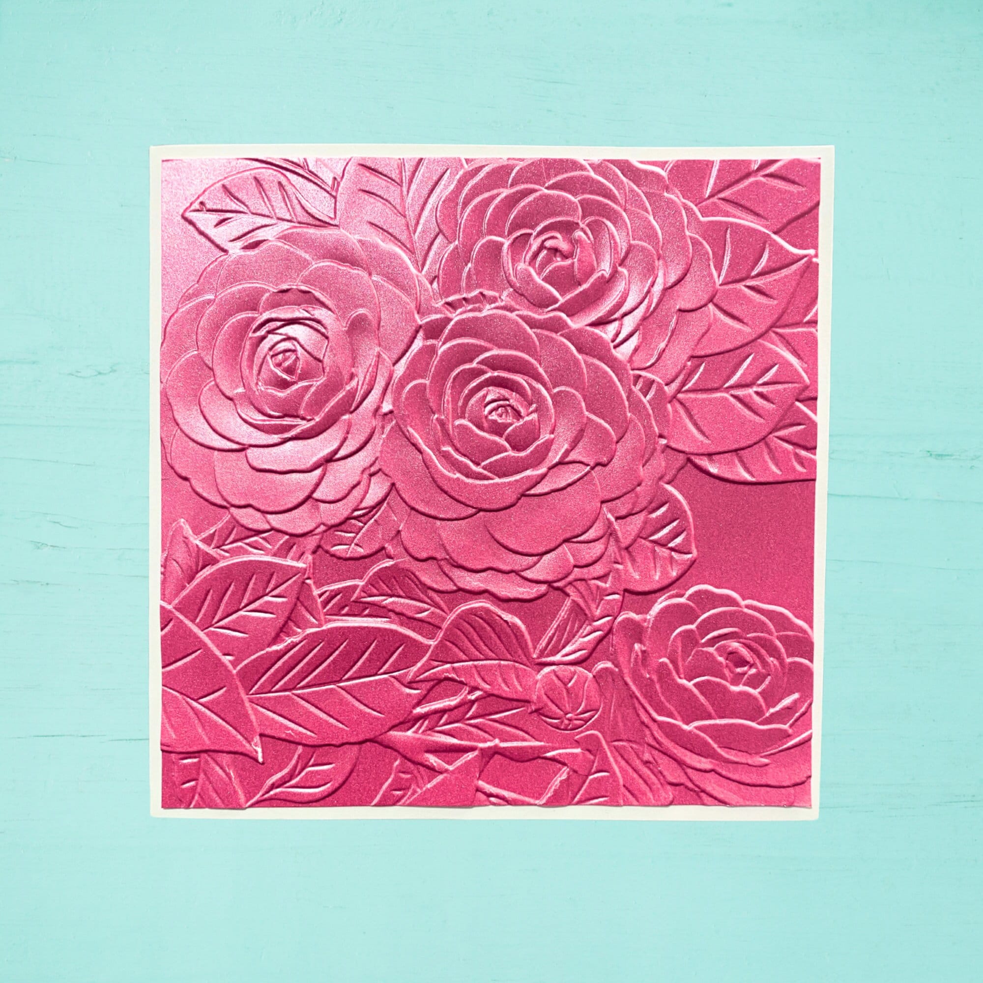 Beautifully Embossed Greeting Card Featuring Stunning Pearlized Pink ...