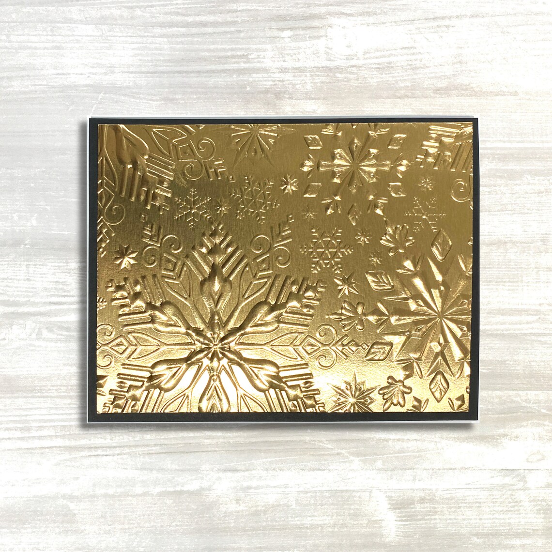 Embossed Gold Snowflakes Winter Holiday Greeting Card – Perfect for ...