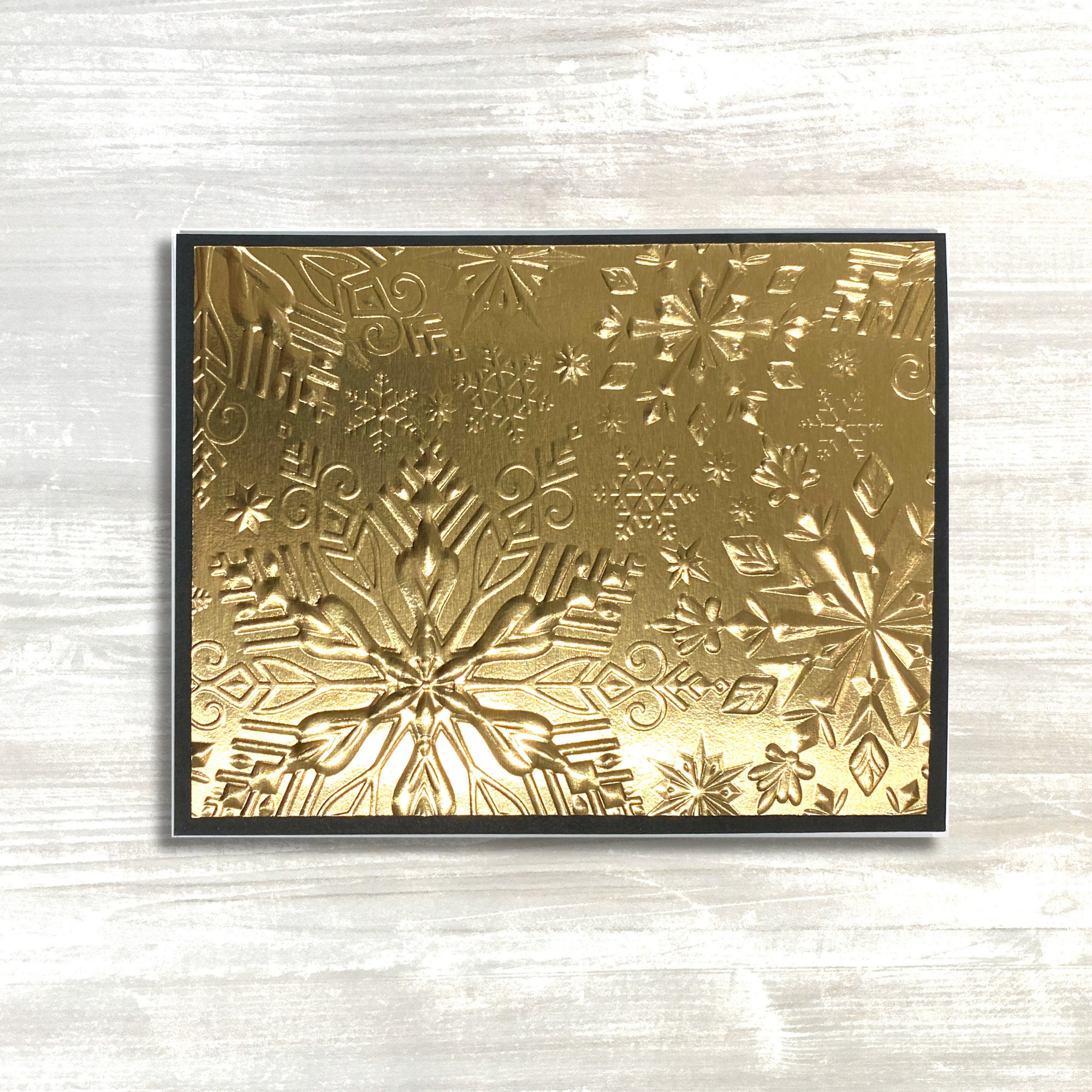 Embossed Gold Snowflakes Winter Holiday Greeting Card – Perfect for ...