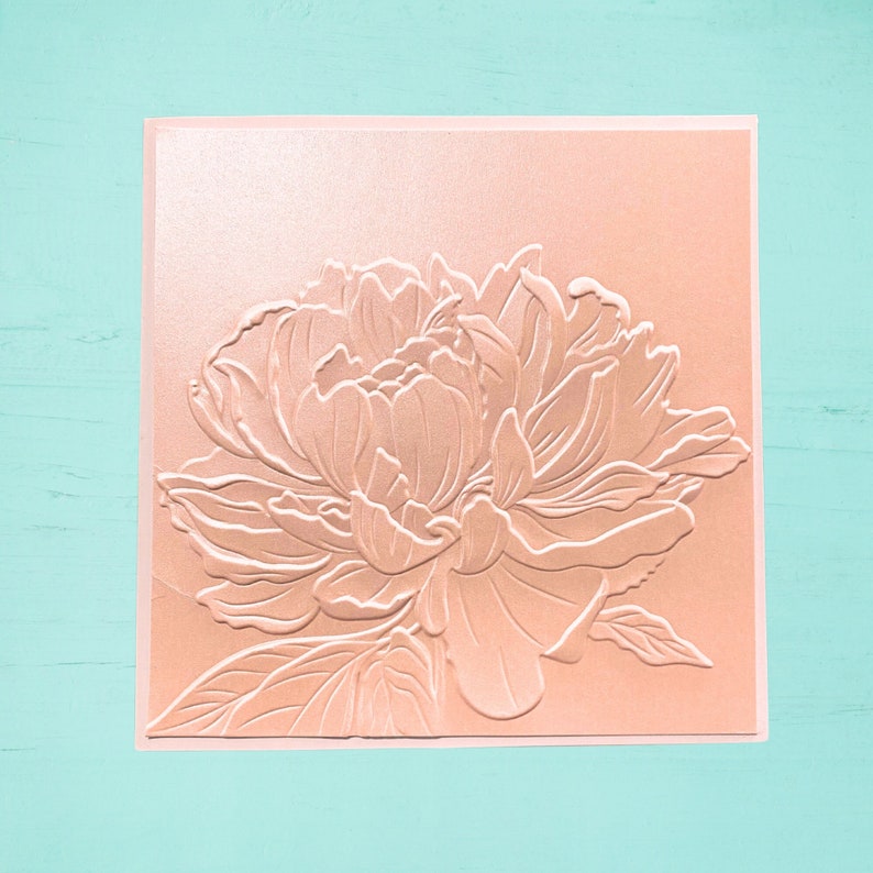 Beautifully Embossed Greeting Card Featuring Stunning Pearlized Pink ...