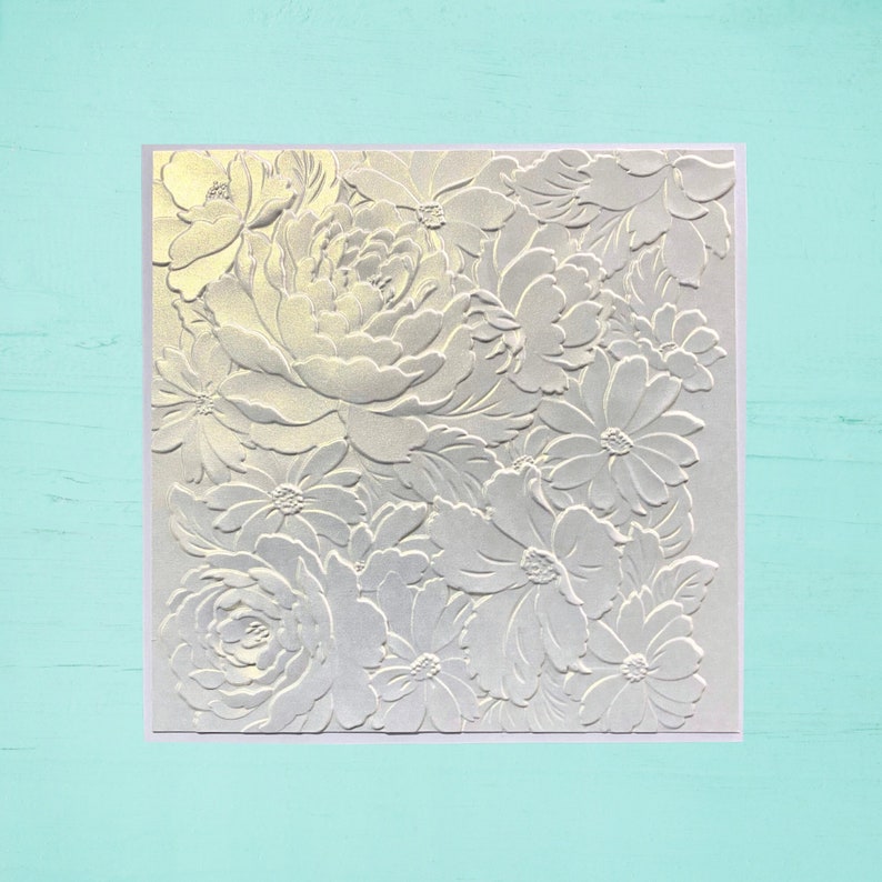 Beautifully Embossed Greeting Card Featuring Stunning Pearlized White ...