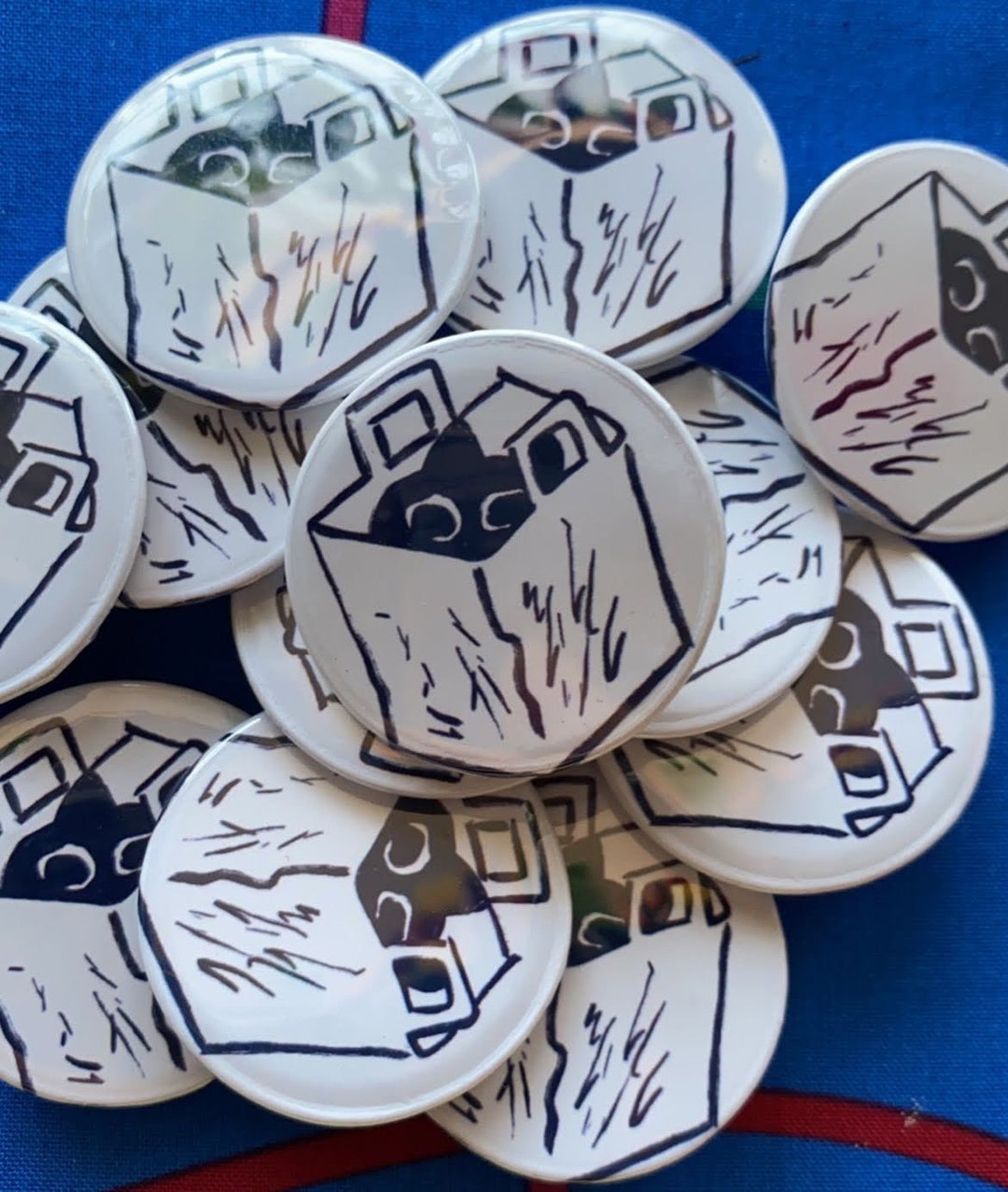 Cat in Bag Pin 1.5 In// Cat Pin/ Cute Cat Pin/ Kitty Pin/ Black Cat Pin ...