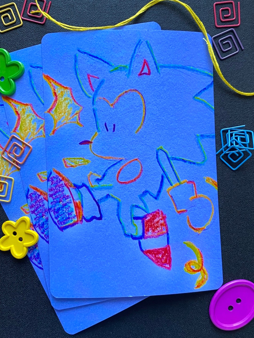 Kawaii Sonic Doodle Print | Hand-cut Mini Poster - Etsy