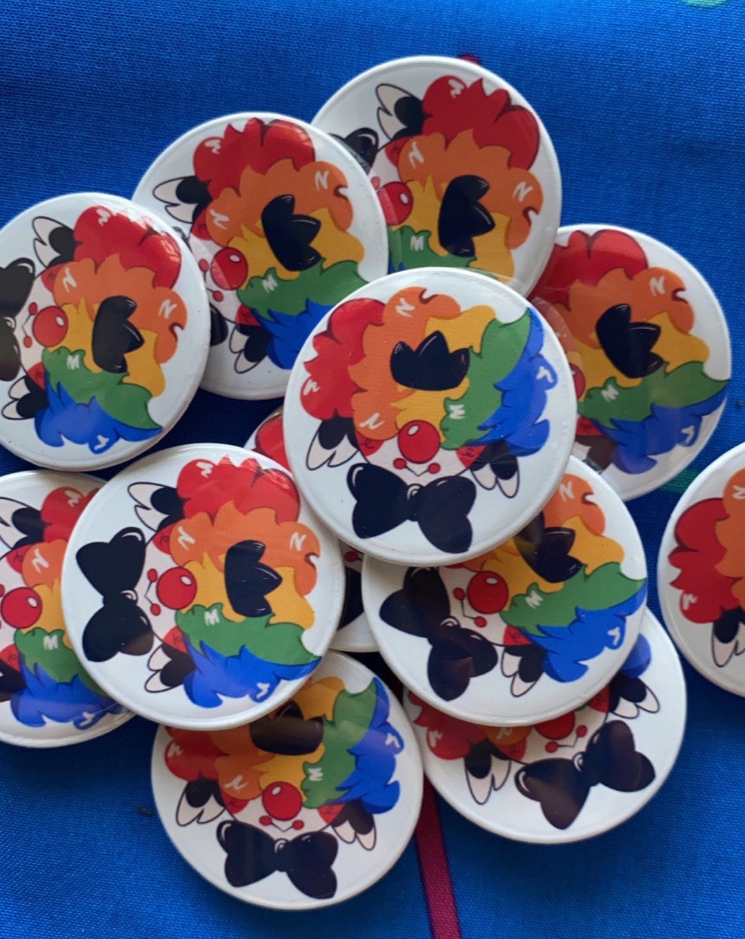 Rainbow Clown Button | 1.5”// Clowncore Silly Clown Rainbow Colorful ...