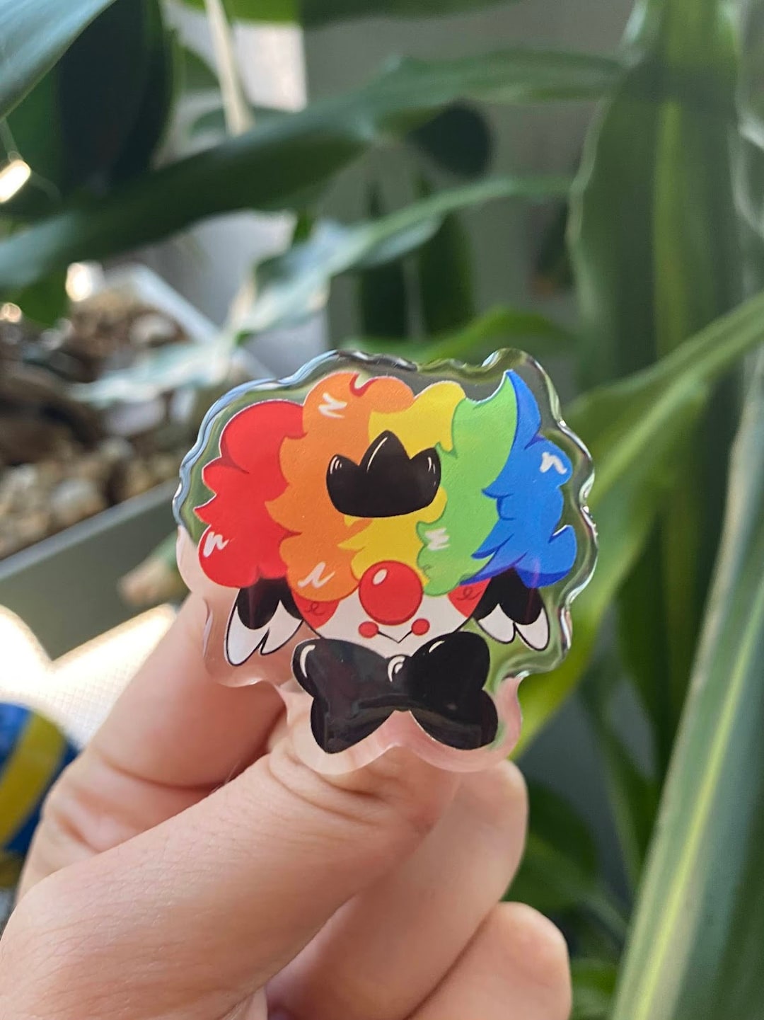 Rainbow Clown Epoxy Acrylic Pin | 1.5"// Epoxy Acrylic Pins/ Colorful ...