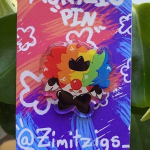 Rainbow Clown Epoxy Acrylic Pin | Kawaii Clowncore Lapel Pin - Etsy