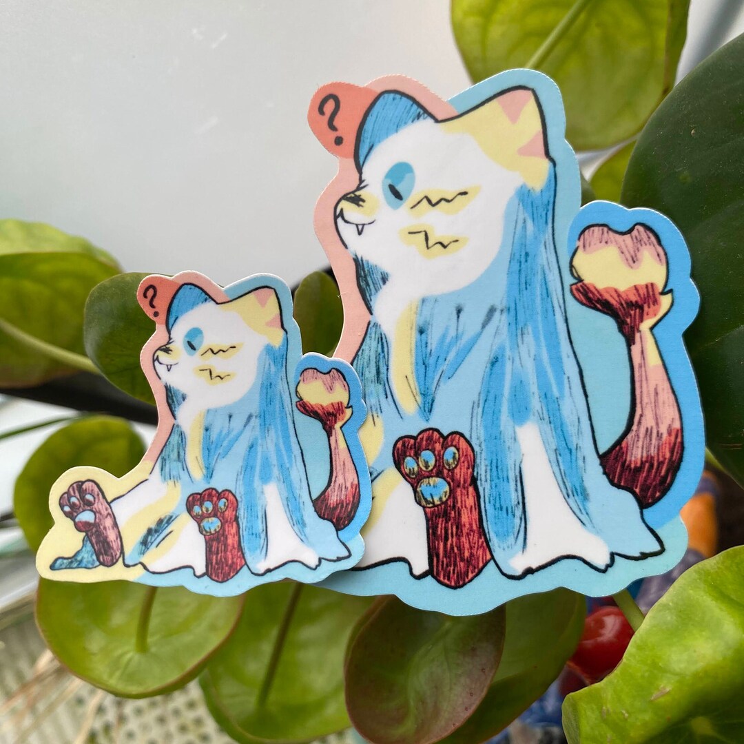 Ghost Kitty// Cute Ghost Cat Sticker/ Cute Cat Sticker/ Ghost Sticker ...