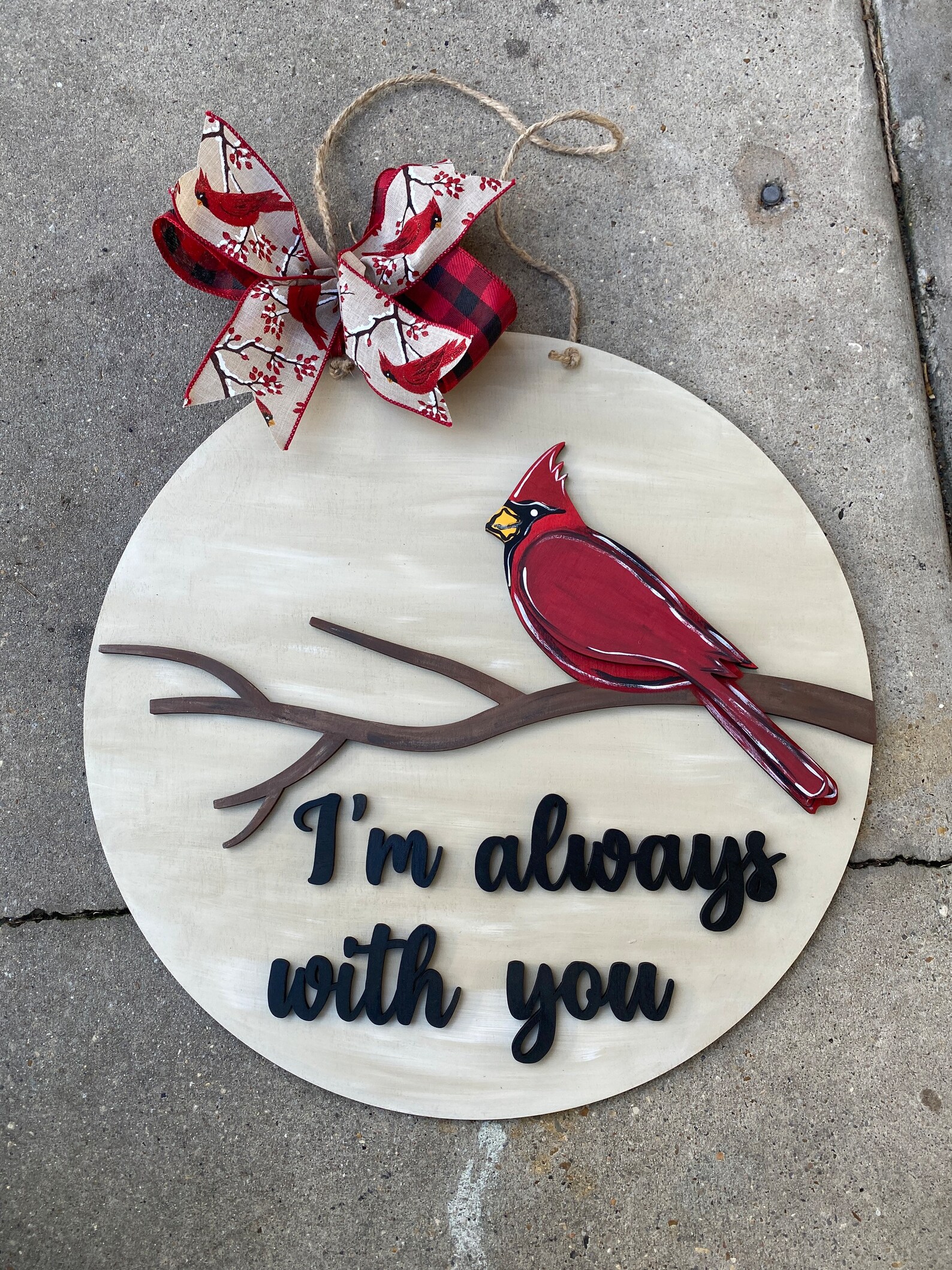 Cardinal Door Hanger Red Cardinal Cardinal Decor - Etsy
