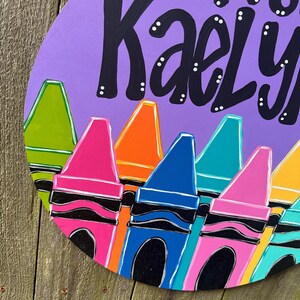 Custom Teacher Door Hanger: Crayon Sign, Back to School Decor - Etsy