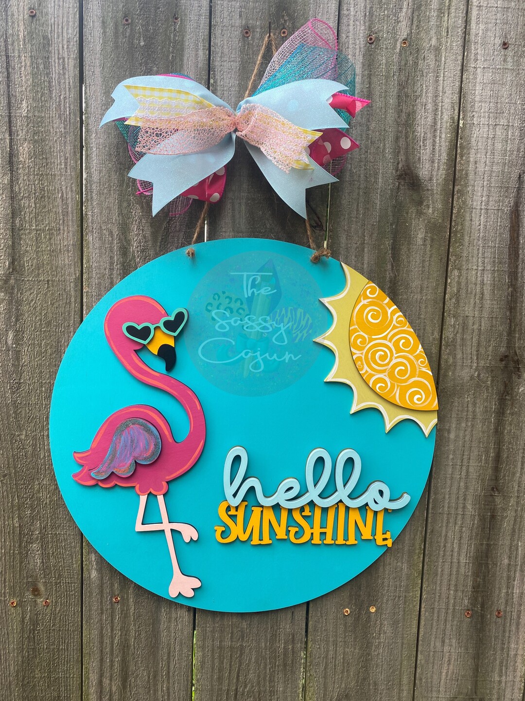 Hello Sunshine Door Sign | Flamingo Door Hanger | Flamingo Door ...