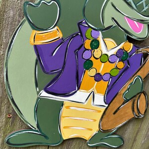 Hand Painted Mardi Gras Gator Sign: Blinged-out Parade Hanger - Etsy