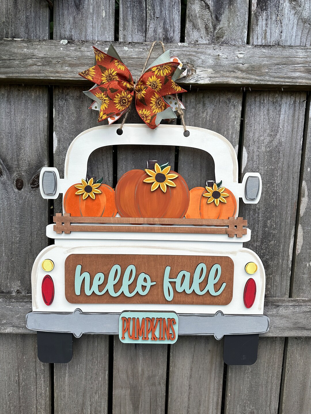 Fall Vintage Truck | Vintage Truck Door Hanger | Pumpkin Door Hanger ...